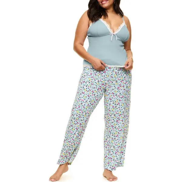 ADORE ME Bryony Pajama Cami & Pants Set - Ditsy Blue