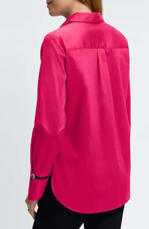 Foxcroft Iris Button-up Shirt - Ruby Pink