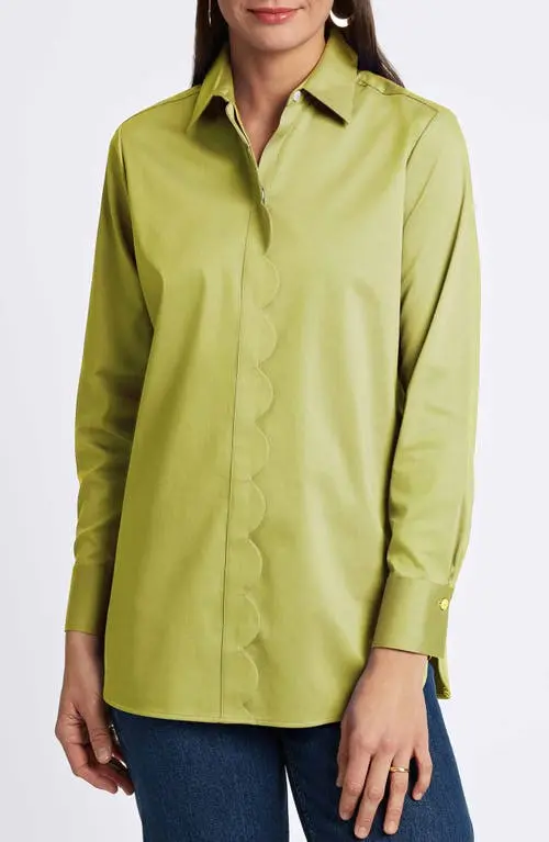 Foxcroft Layla Sateen Button-up Shirt