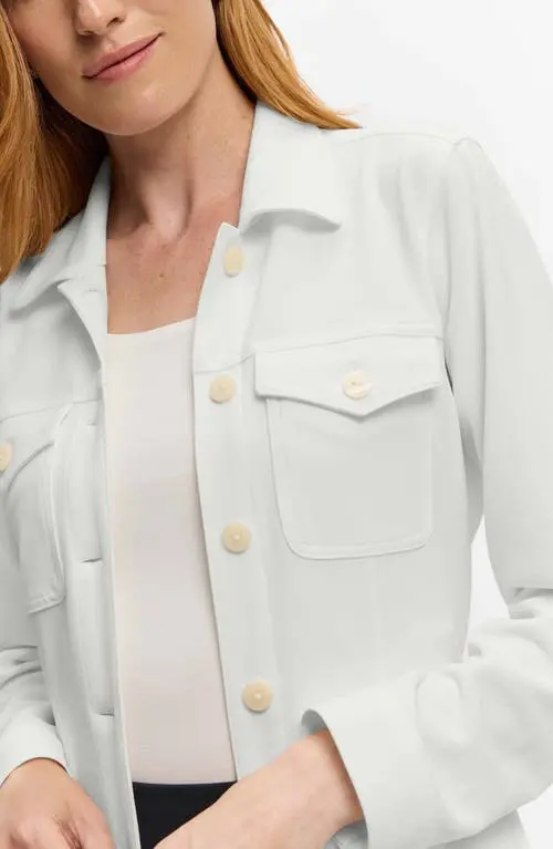 Foxcroft Stella Crepe Knit Utility Jacket - Ecru