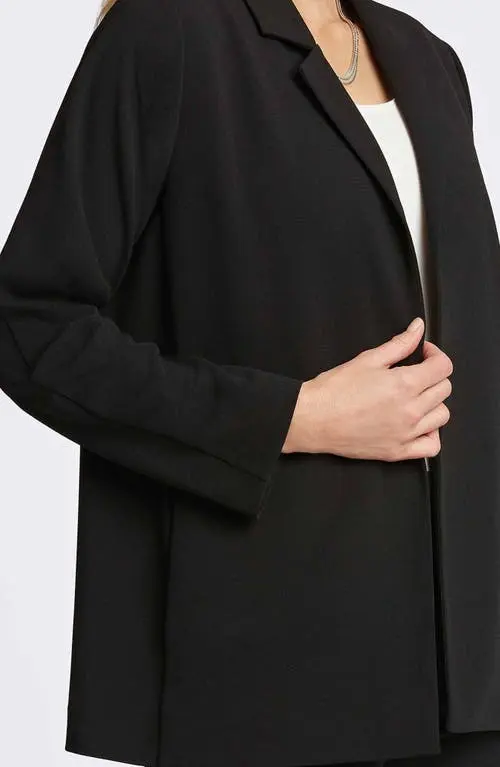 Foxcroft Morgan Crepe Knit Blazer - Black