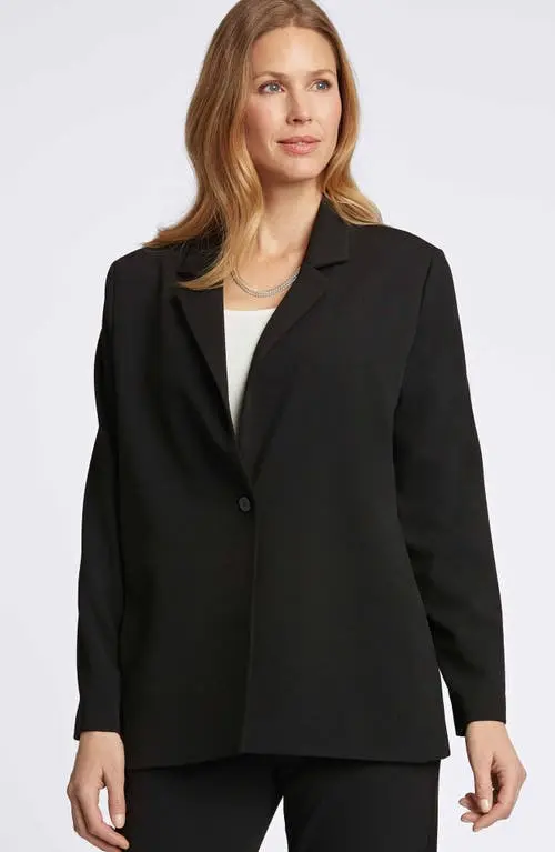 Foxcroft Morgan Crepe Knit Blazer - Black
