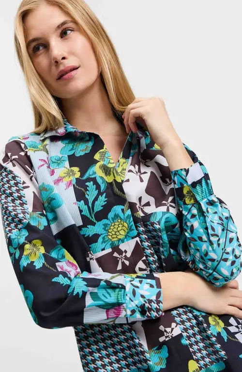 Foxcroft Kylie Print Cotton Sateen Button-up Shirt
