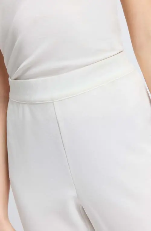 Foxcroft Louisa Crepe Knit Ankle Pants - Ecru