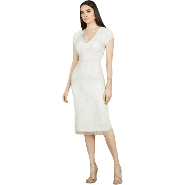 LARA NEW YORK Cap Sleeve Midi Bridal Gown - Ivory