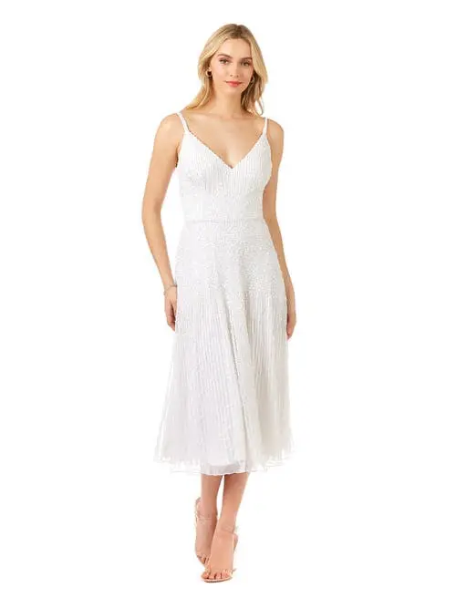 LARA NEW YORK Gemma Beaded Tank Midi Dress