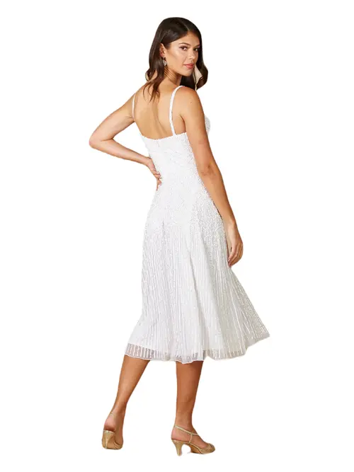 LARA NEW YORK Gemma Beaded Tank Midi Dress