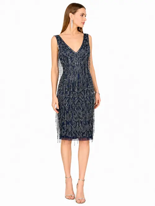 LARA NEW YORK Fringe Cocktail Dress