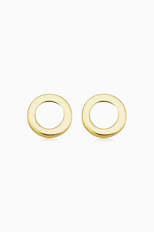 ORADINA 14k Full Circle Stud Earrings - Yellow Gold
