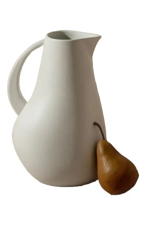 GHARYAN STONEWARE Pitcher Kuduo - White