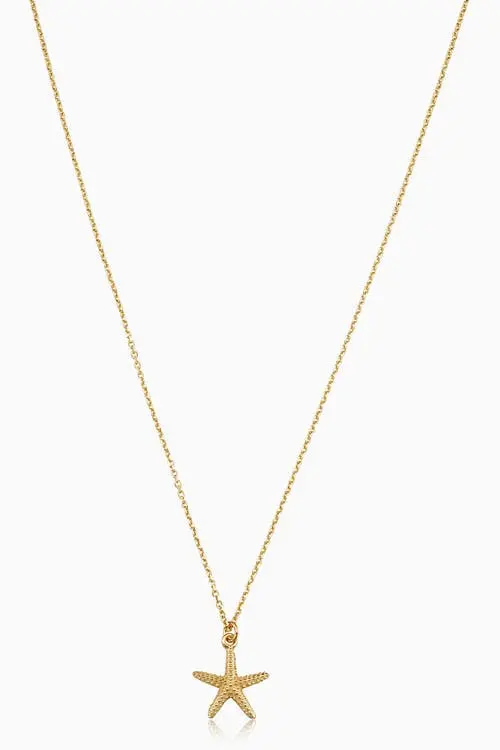 ORADINA 14k Starfish Pendant Necklace - Yellow Gold