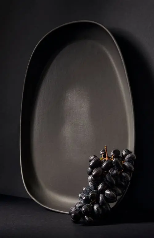 GHARYAN STONEWARE Stoneware Long Serving Platter - Black