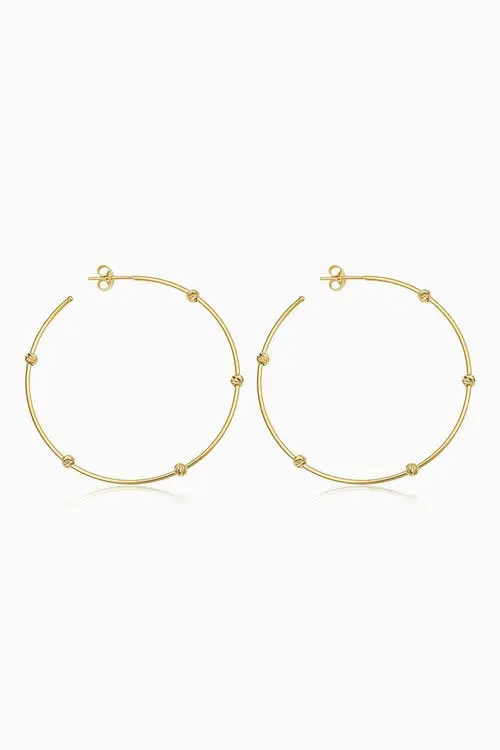 ORADINA 14k Bari Hoop Earrings - Yellow Gold