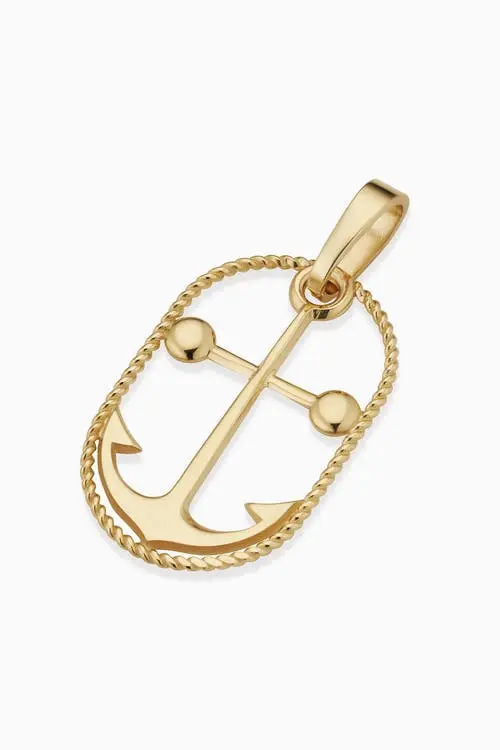 ORADINA 14k Anchor Charm Pendant