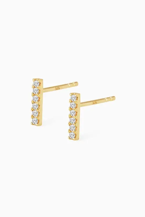ORADINA 14k Gold Diamond Stud Earrings