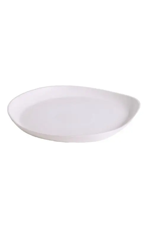 GHARYAN STONEWARE Stoneware Round Serving Platter - White