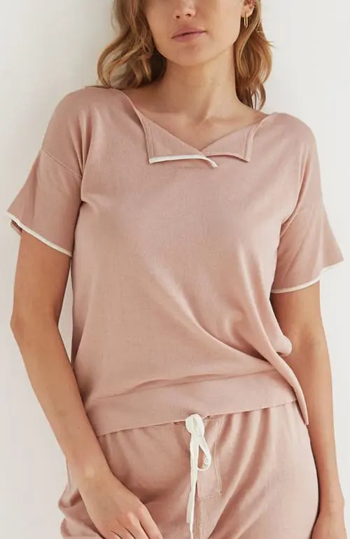 OYUN Split Neck T-shirt - Blush