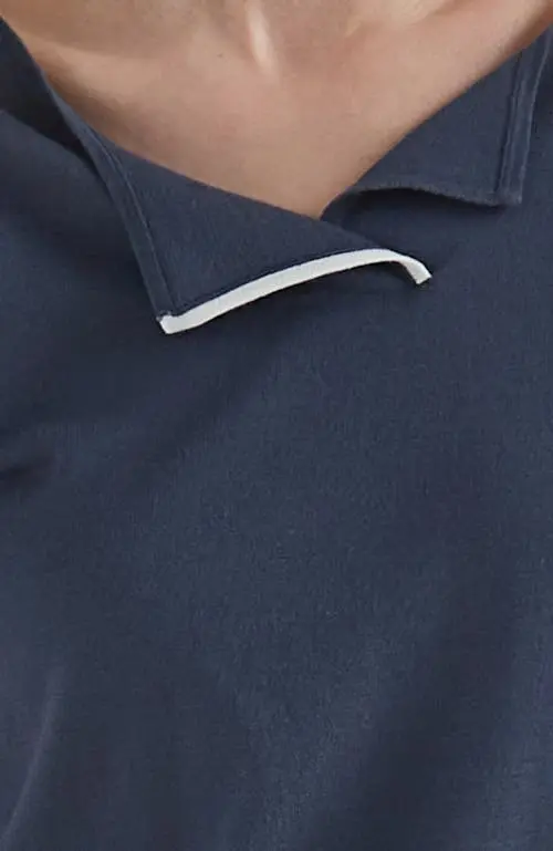 OYUN Split Neck T-shirt - Cadet
