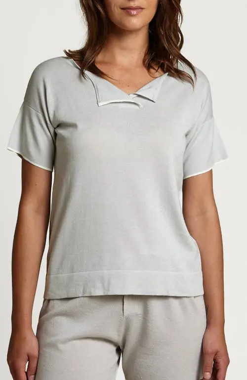 OYUN Split Neck T-shirt - Mist