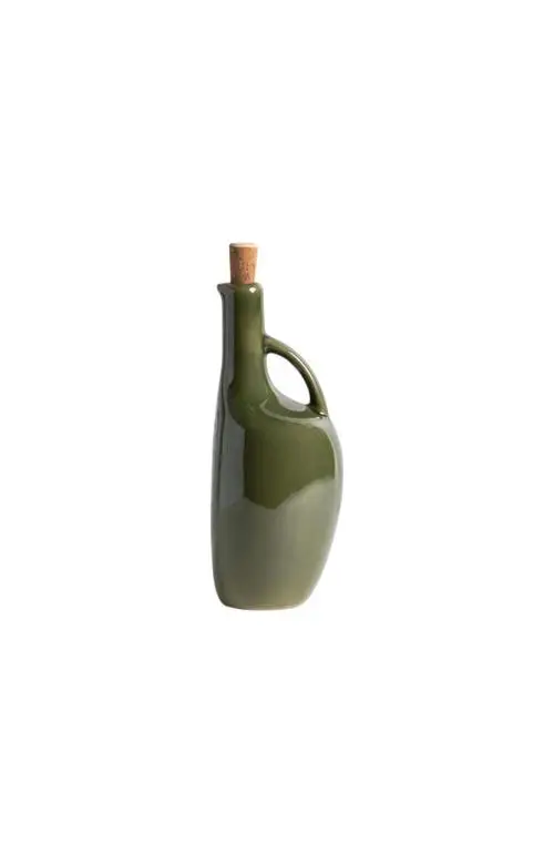 GHARYAN STONEWARE Olive Oil Bottle Canard - Green