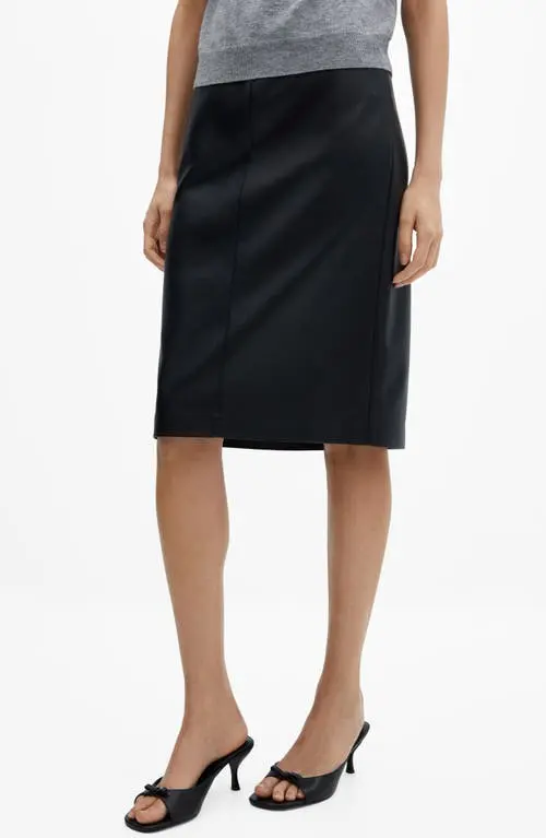 Mango Faux Leather Pencil Skirt
