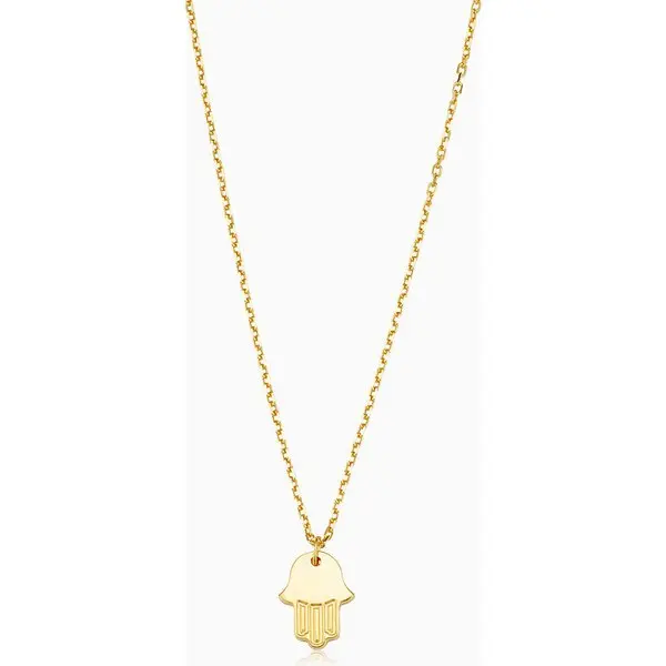 ORADINA 14k Hamsa Pendant Necklace - Yellow Gold
