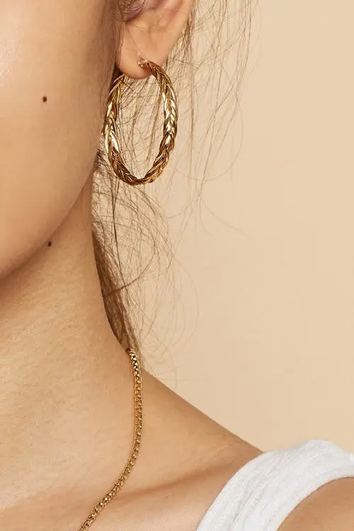 ORADINA 14k Caesar Hoop Earrings