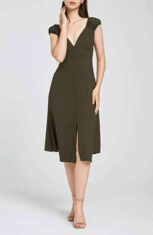 Wayf Laure Fit & Flare Dress In Olive - 55% Off | Editorialist