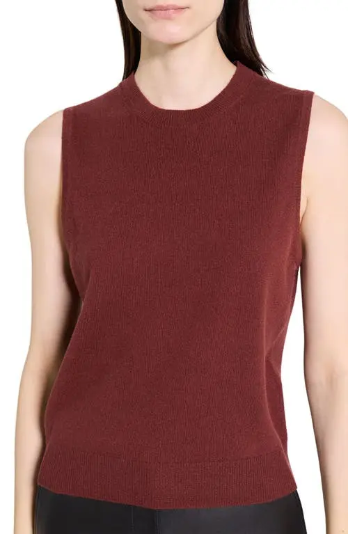 Theory Cashmere Sleeveless Sweater - Oxblood Red - 2py