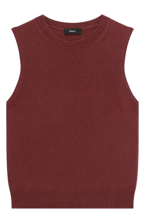 Theory Cashmere Sleeveless Sweater - Oxblood Red - 2py