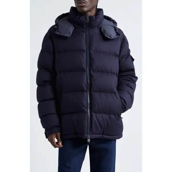 Moncler Montgenevre Virgin Wool Down Puffer Jacket - Navy