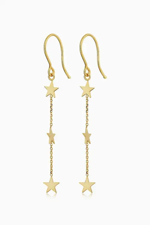 ORADINA 14k Starry Night Strand Earrings - Yellow Gold