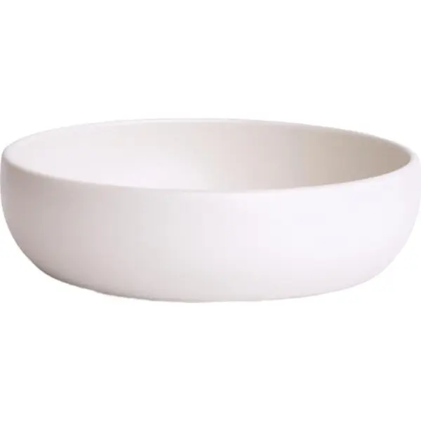 GHARYAN STONEWARE Shallow Stoneware Serving Bowl - White