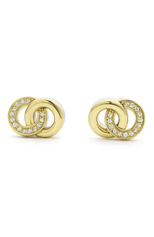 Lagos Signature Caviar Interlocking Diamond Stud Earrings