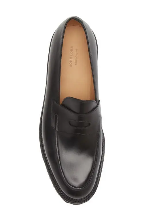 John Lobb Lopez Penny Loafer - 1r- Black