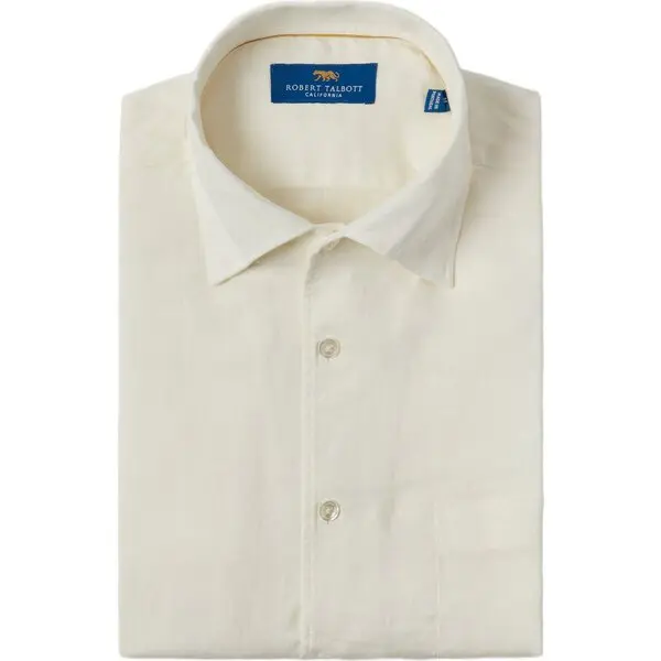 Robert Talbott Morgan Short Sleeve Linen Shirt - White