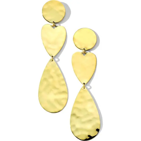 Ippolita Classico Crinkle Linear Drop Earrings - Gold