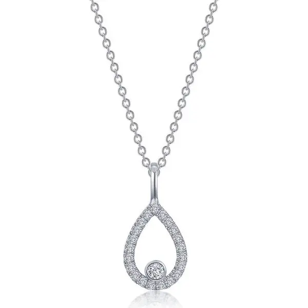 Lafonn Simulated Diamond Pear Pendant Necklace - Silver