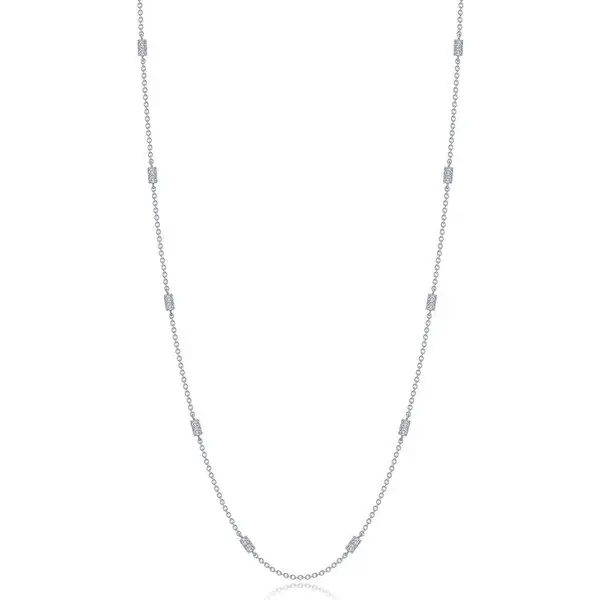 Lafonn Simulated Diamond Station Necklace - Silver