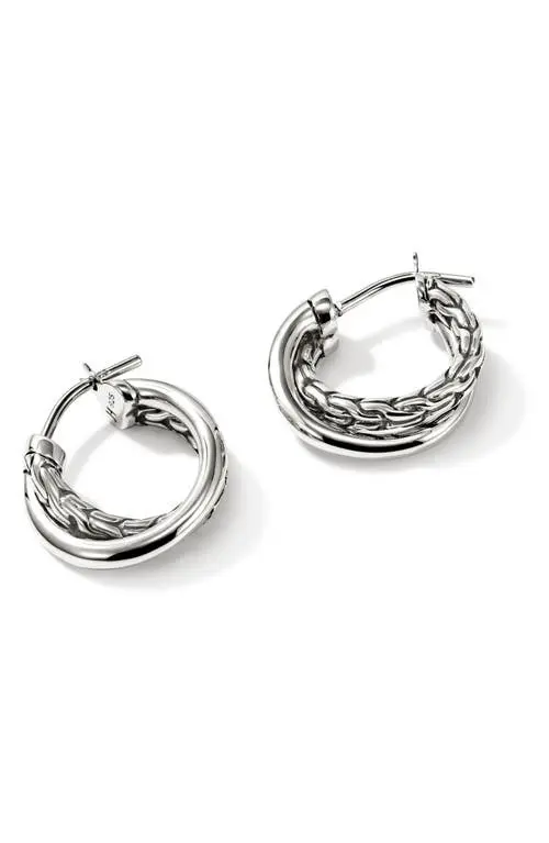 John Hardy Essentials Crossover Hoop Earrings