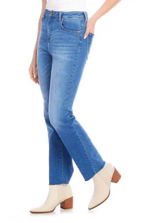 Karen Kane Raw Hem Straight Leg Jeans - Den