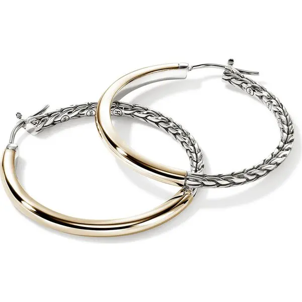 John Hardy Jh Essentials Hoop Earrings - Silver/ Gold