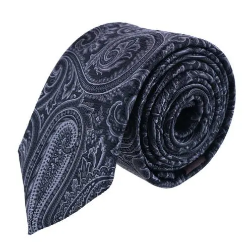 Trafalgar Paisley Silk Necktie - Black