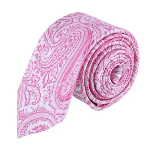 Trafalgar Paisley Silk Necktie - Pink