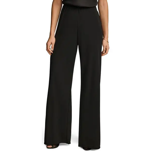 Donna Karan New York Flat Front Wide Leg Trousers