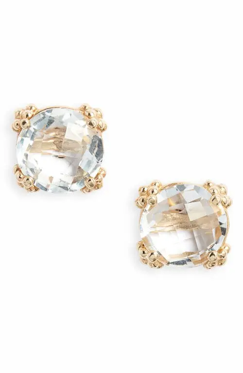 Anzie Dew Drop Stud Earrings - Clear Topaz