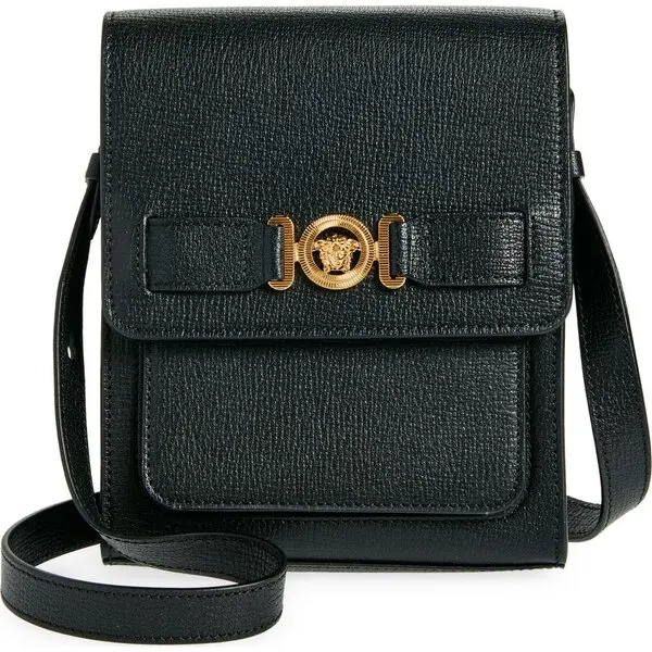 Versace Medusa '95 Leather Messenger Bag - Black Versace Gold