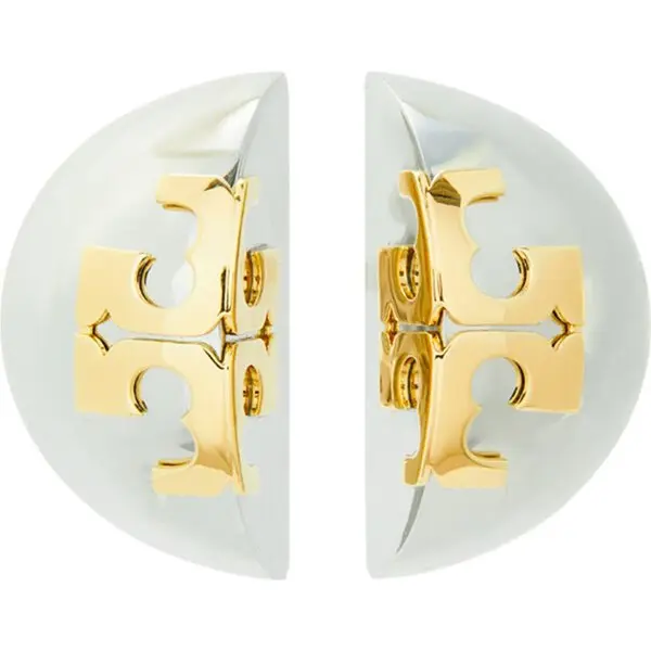 Tory Burch Essential Stud Earrings - Antique Silver/antique Brass