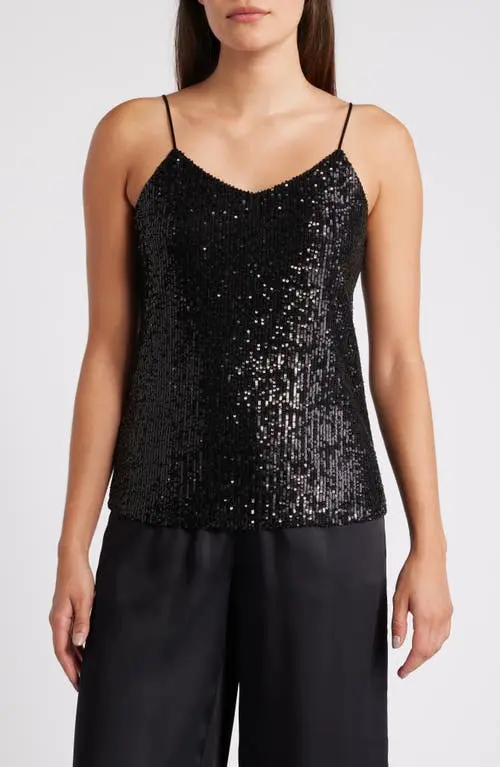 Anne Klein Sequined Camisole - Anne Black