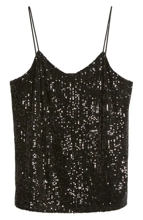 Anne Klein Sequined Camisole - Anne Black